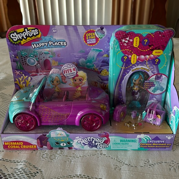 Shopkins | Toys | Shopkins Happy Places Mermaid Tails Coral Cruiser Car ...